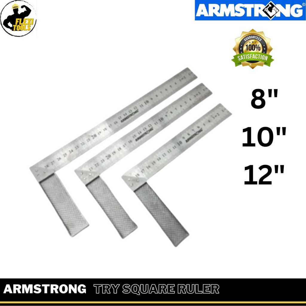 ARMSTONG TRY SQUARE RULER TYPE 8" , 10" , 12" | Shopee Philippines