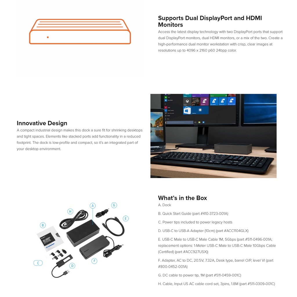 Targus DOCK190 USB-C Universal DV4K Docking Station with 100W Power ...