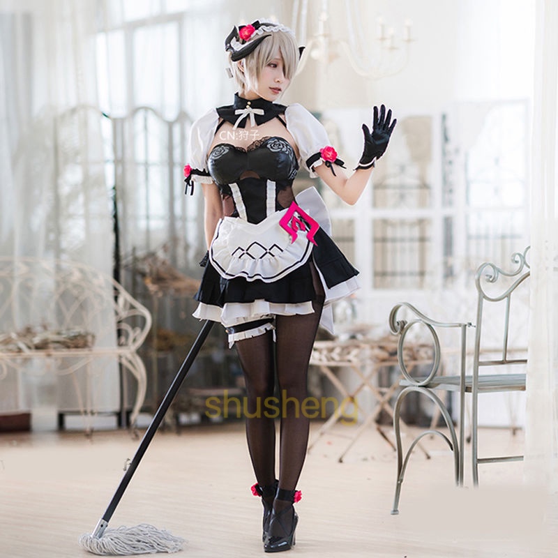 Honkai Impact 3 cos Rita Rossweisse Cosplay Maid costume set | Shopee ...