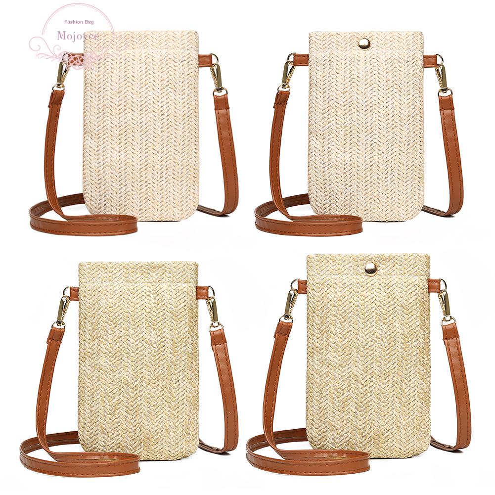Summer Women Mini Straw Crossbody Bags Hand Woven Beach Phone Wallet ...