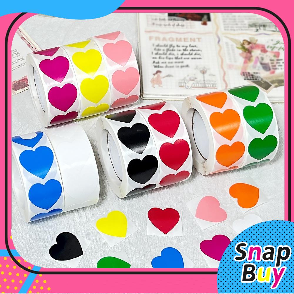 500Pcs/Roll Love Heart Shaped Sticker Package Gift Seal Label Birthday ...