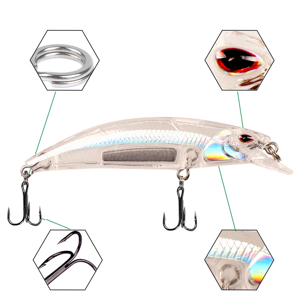 Fishing Gear 6.5cm/6.5g Fishing Sinking Minnow Lure Water Long Throw ...