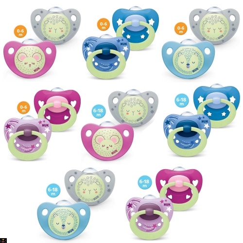 NUK Silicone Trendline / Signature Night Glow in Dark Soother Pacifier ...