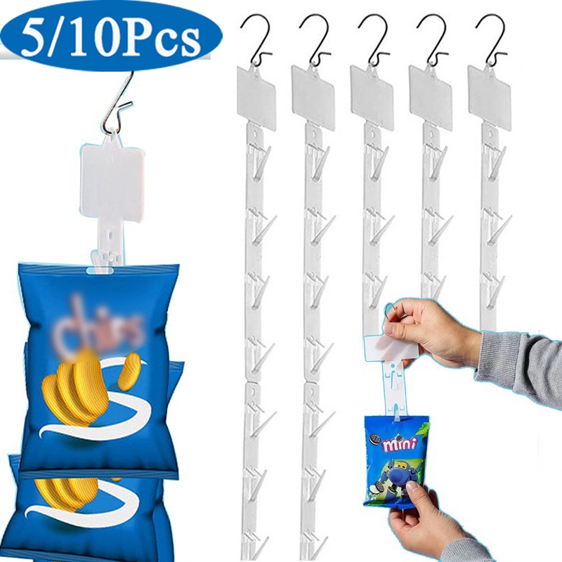 5/10Pcs Supermarket Snack Display Hanging Strips with Hook/Plastic ...