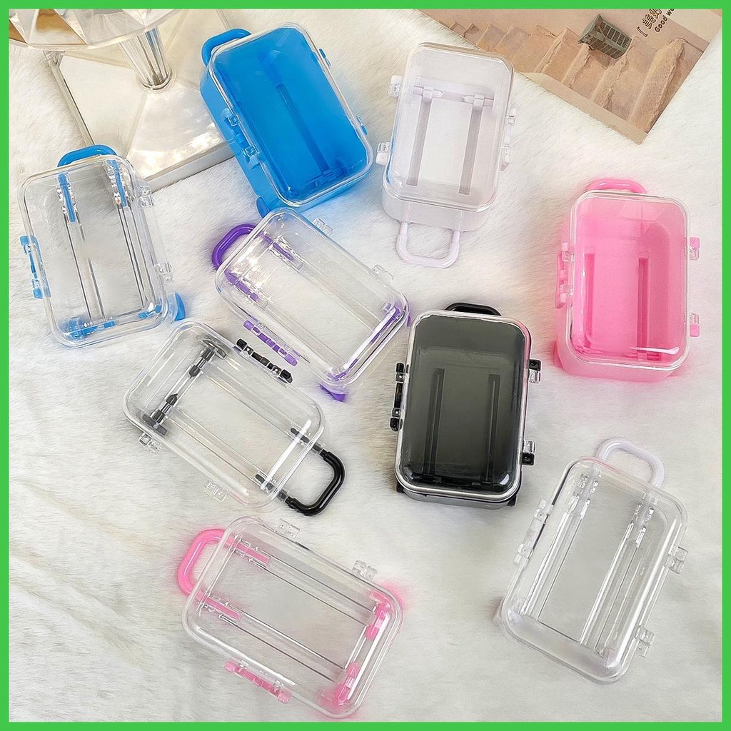 Tiny Suitcases for Gifts Transparent Mini Luggage Gift Box Travel ...