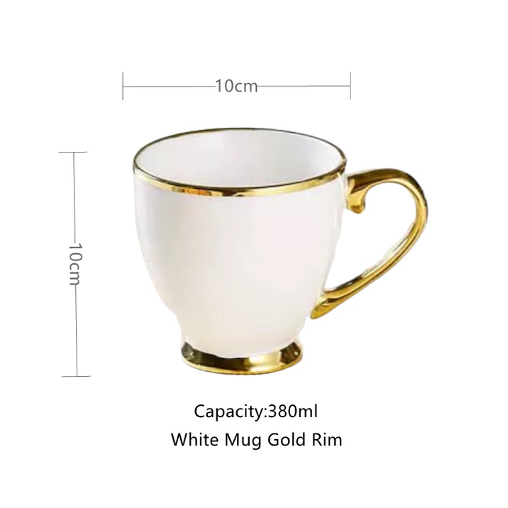 VISHINE Nordic Light Luxury Ceramic Mug Gold Rim Coffee Water Mug ...