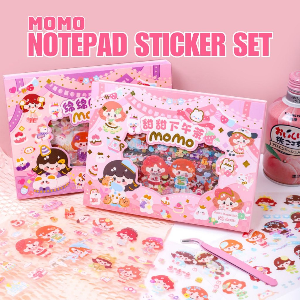 BYJ MOMO Notepad Sticker Set Cute Decorative Journal Set | Shopee ...