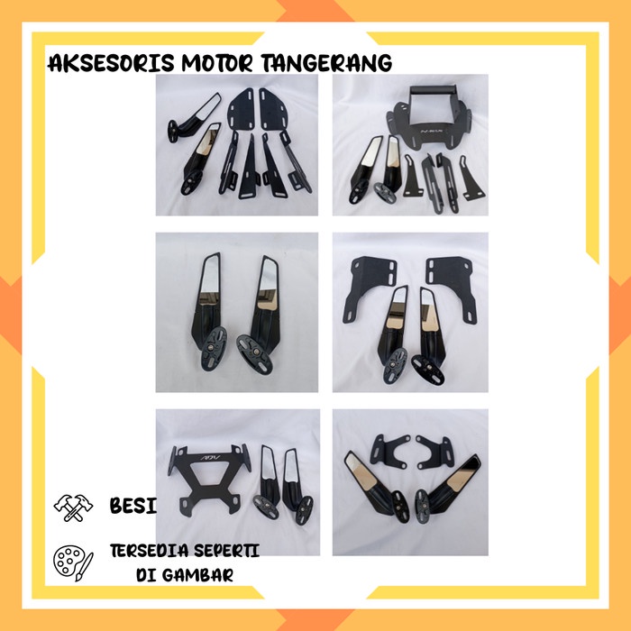 UNIVERSAL WINGLET CNC 250FI R25 NMAX OLD NEW XMAX 23 ADV MIRROR BRACKET ...