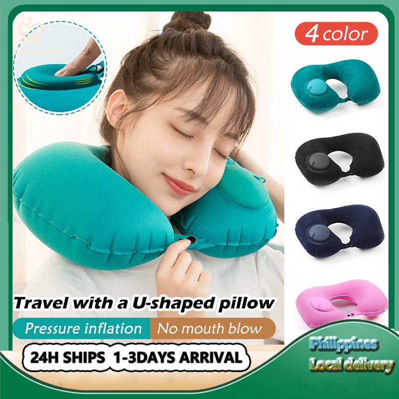 Inflatable Travel Pillow Press Type Inflatable Pillow Multifunction ...