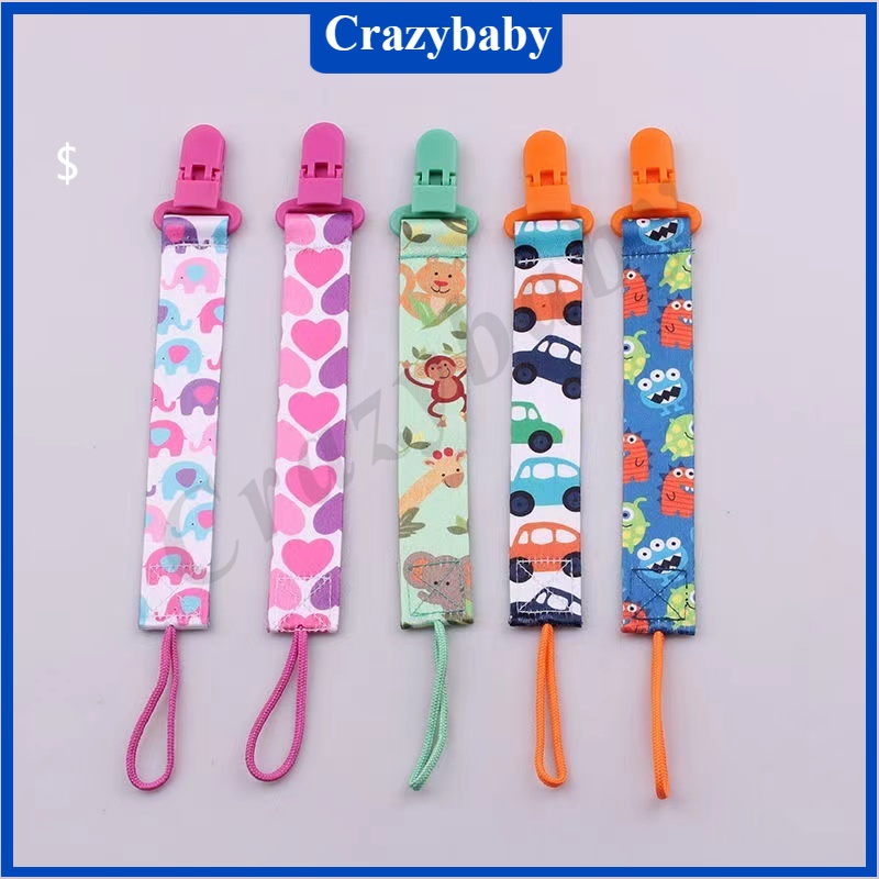 Baby pacifier clip with chain/clip/pacifier holder with cartoon print ...