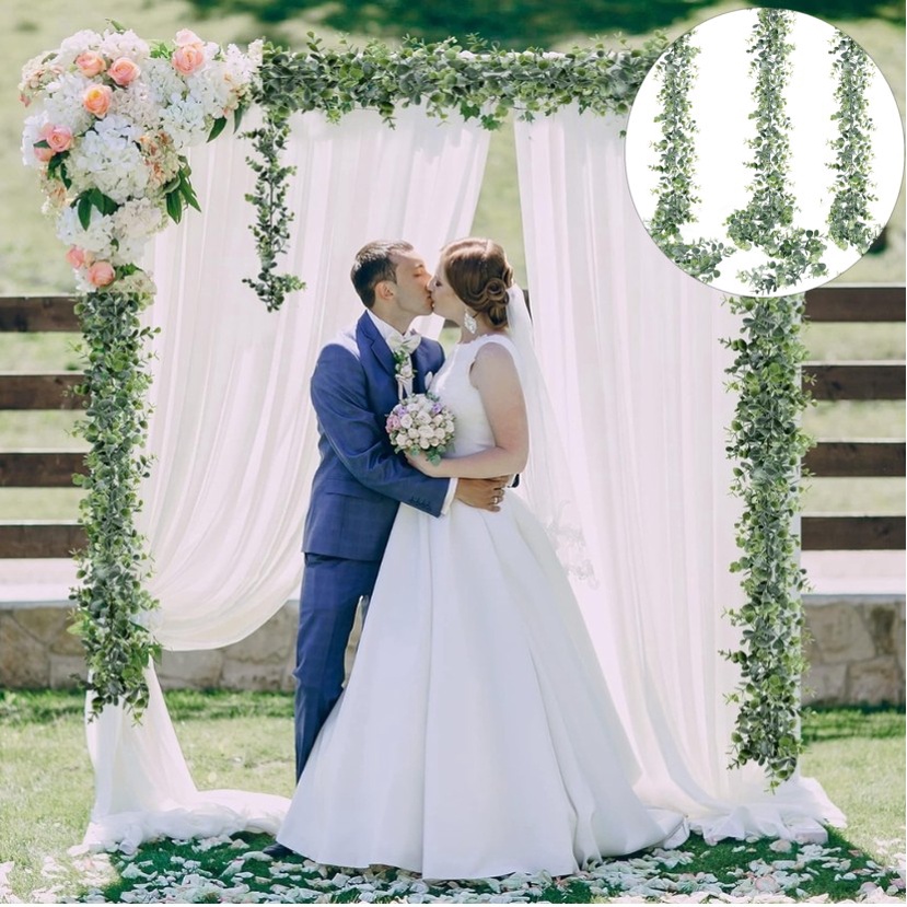 3 Pack Artificial Eucalyptus Garland Fake Eucalyptus Greenery Garland ...