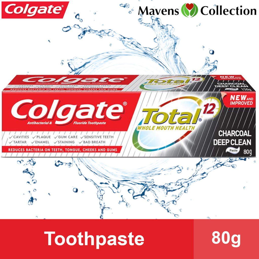 Colgate Toothpaste Total 12 Whole Mouth Health Charcoal Deep Clean 80G ...