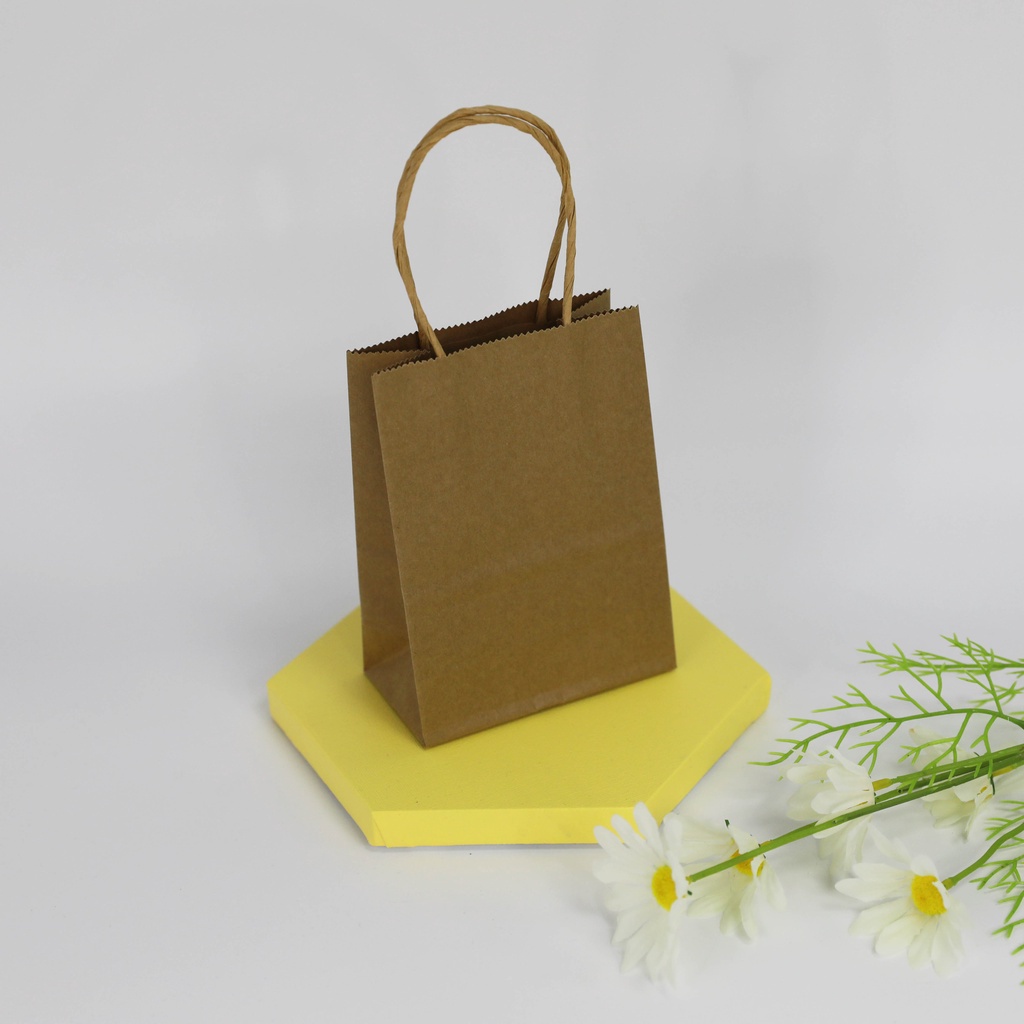 10 Piece Set Paper Bag Birthday Gift Bag Gift Tote Bag Solid Color Gift ...