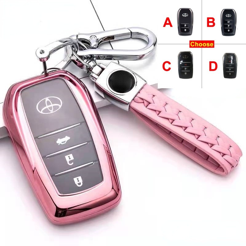 TOYOTA Key Cover holder keyring for toyota Corolla Camry Hilux RAV4 ...