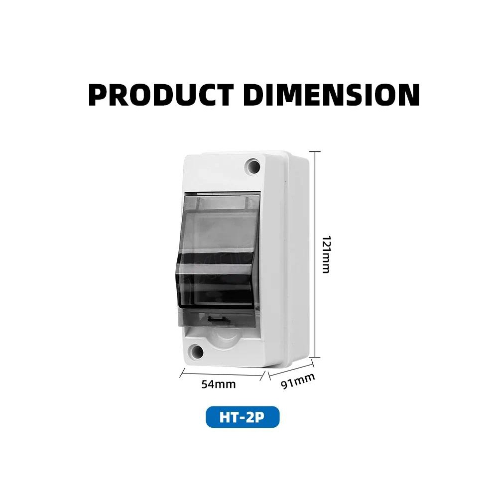 IP65 Waterproof Electrical Distribution Box HT-2p Outdoor AC DC Solar ...