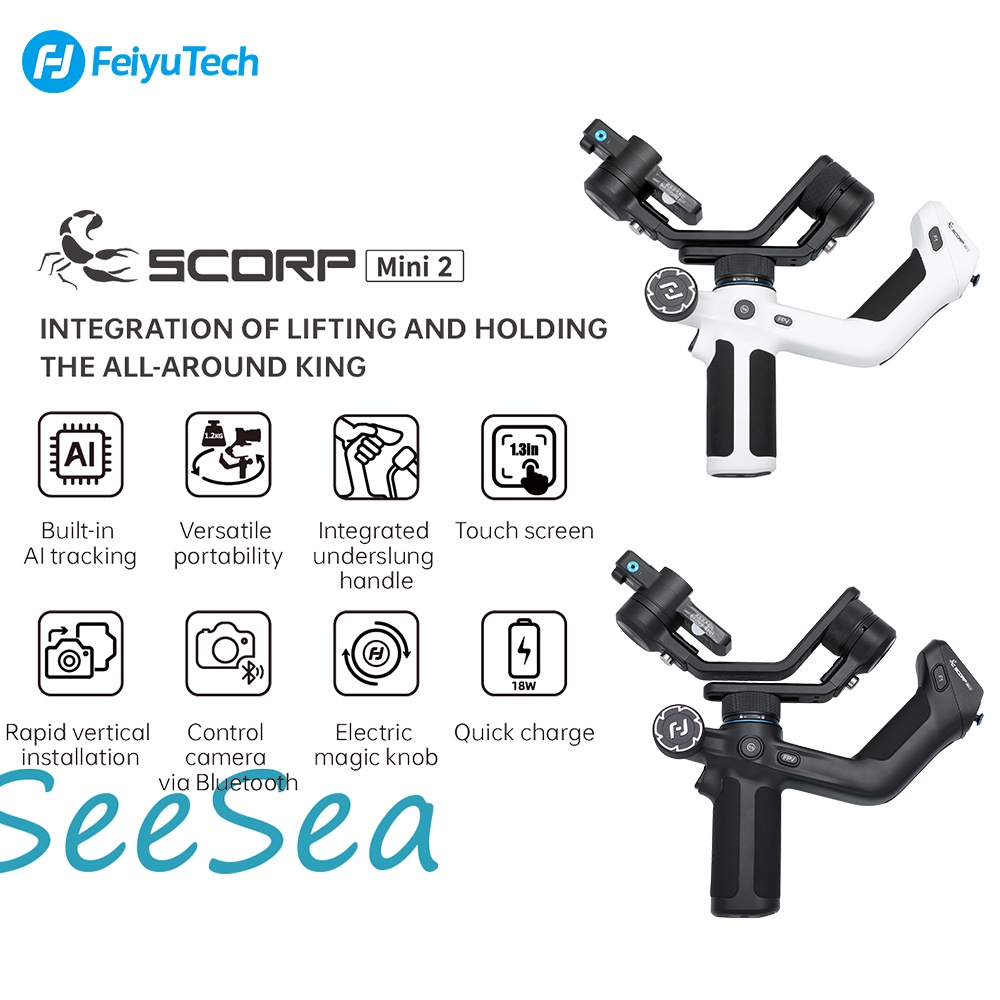 【Mark 2】FeiyuTech SCORP Mini 2 All-in-One 3-Axis Handheld Gimbal ...