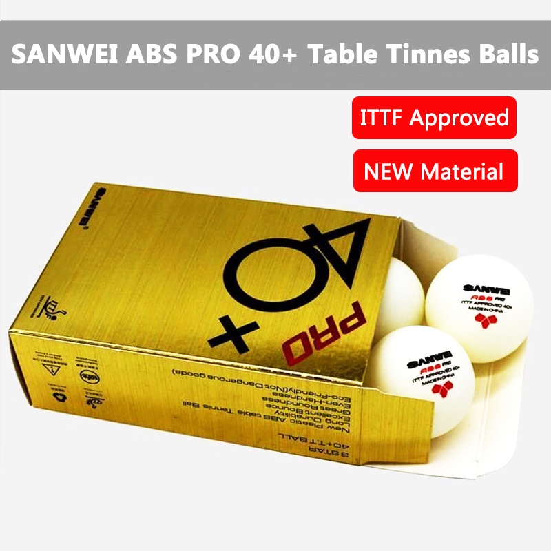 Table Tennis Balls ITTF Approved New Material 3Star Ping Pong Balls Ready Stock SANWEI ABS PRO ...