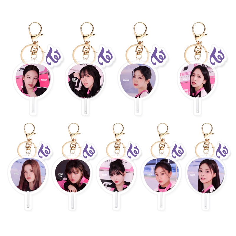 TWICE Acrylic Key Chain Album ONCE AGAIN Transparent Keyring Hanging Up ...