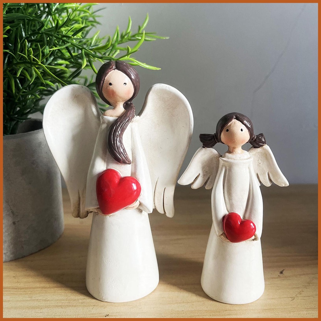 Angel Statue Resin Statue Figurines with Heart Hand Craved Angel Statue ...