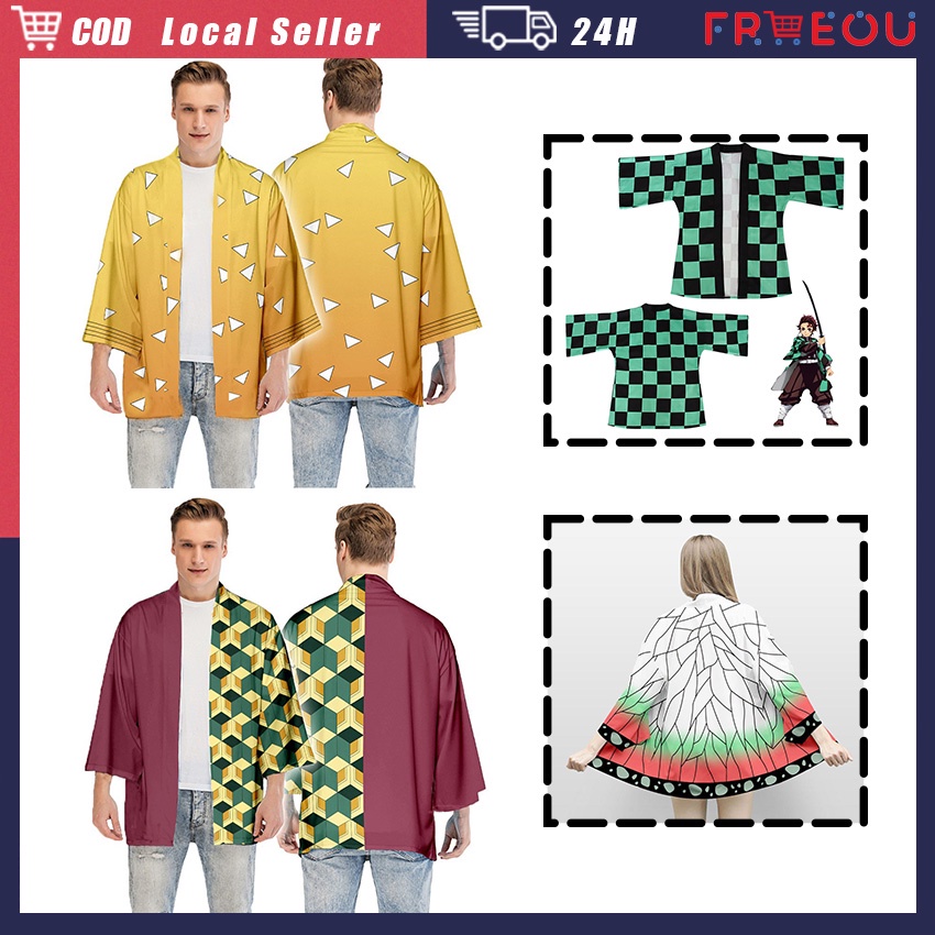 Unisex Anime Demon Slayer: Kimetsu No Yaiba Cosplay Costumes Tanjiro ...