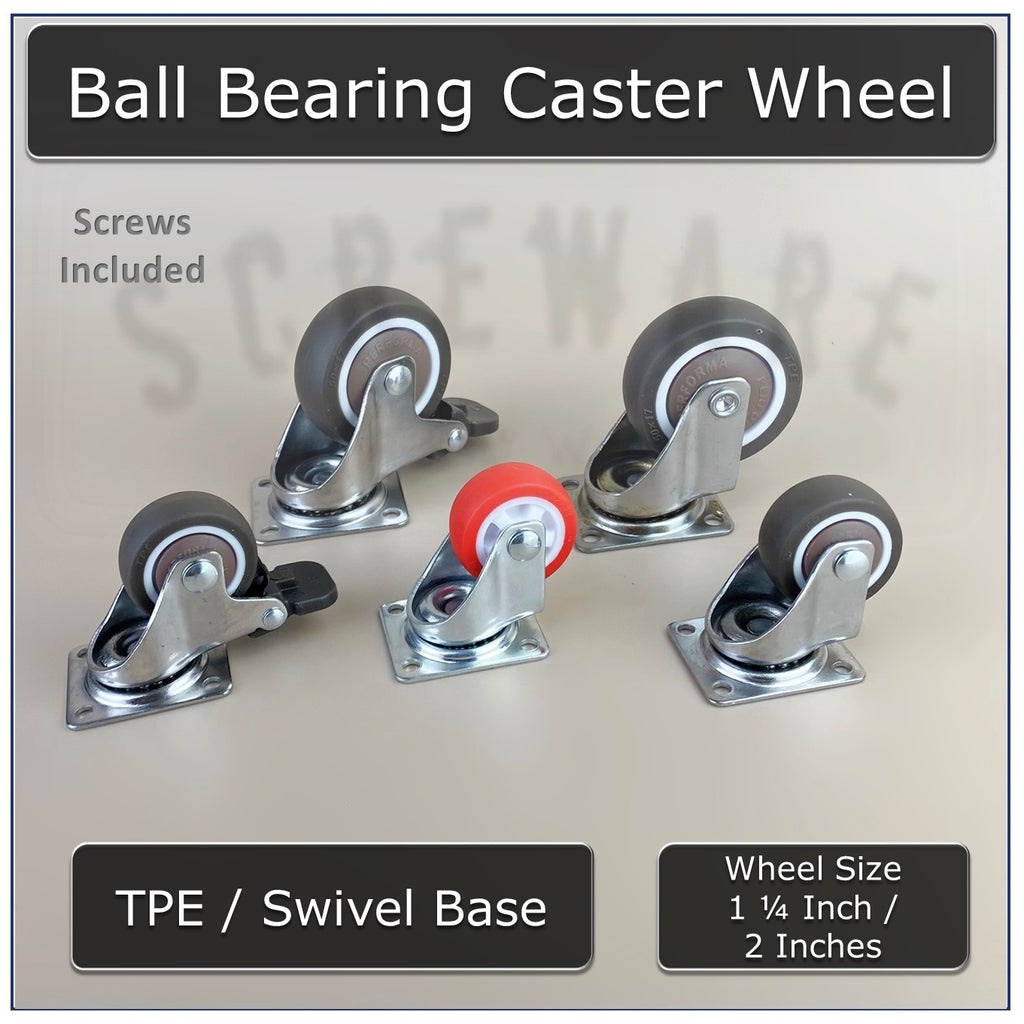 1pc Heavy Duty Swivel Caster Wheel 2 Inches / 1-1/4 Inches (With Screws ...