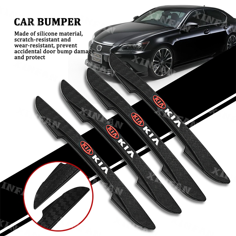 XINFAN 4Pcs Car Door Side Edge Protector Strip ABS Rubber Guard Bumper ...