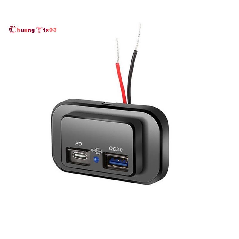 ∝ USB+PD 12V/24V Car Charger Socket Power-Adapter for Motorcycle Camper ...