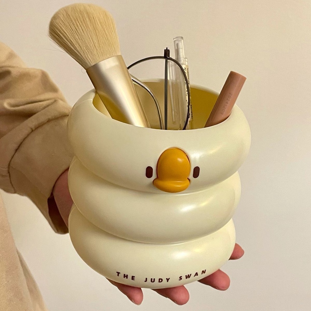 Cute Cartoon Yellow Duck Pen Holder Large Capacity Desktop Storage Box ...