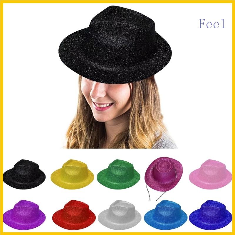 Best Novelty Glittering Plastic Fedora Hat Unisex Adult Sparkling ...