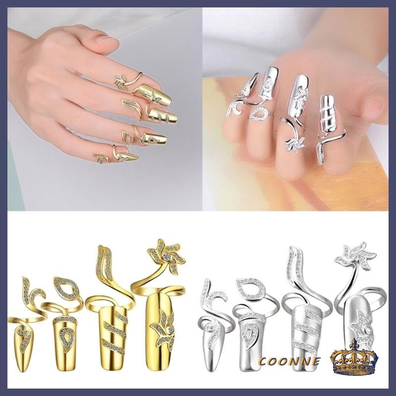 Coonn Set Of 4 Chic Gold Silver Knuckles Rings for Modern Women ...