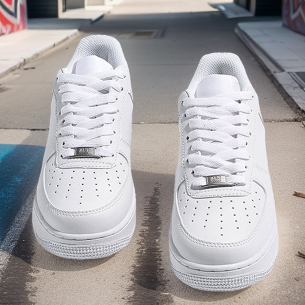 ACG Fashion Korean Allwhite AF1 rubber shoes sneakers unisex design ...