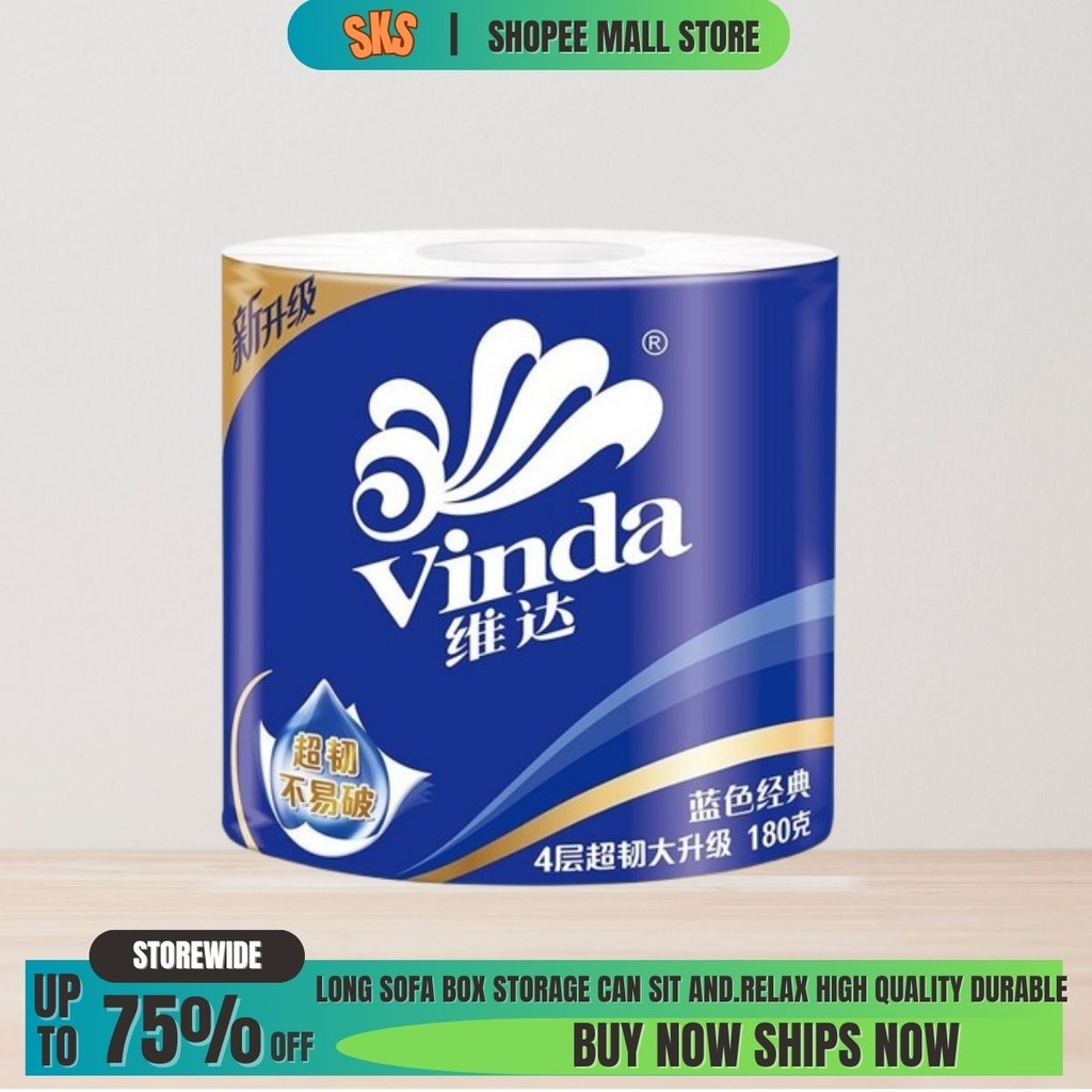 Vinda 4 Ply Roll Tissue Extra Soft Bathroom Tissue Rolls Toilet Paper Roll Good Quality Imported ...