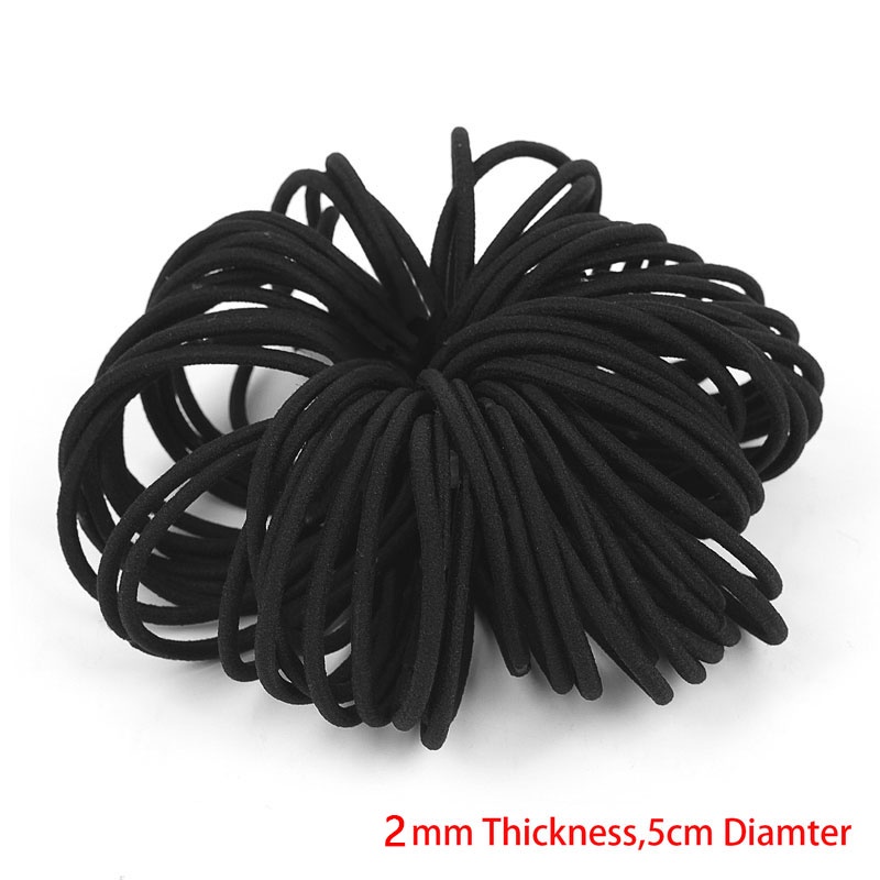 50pcs Black Women Girls Hair Rubber Bands Hair Tie Ropes Elastic ...