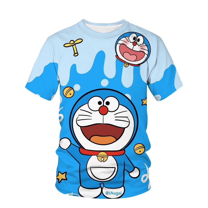 Doraemon T-Shirt Men Robot Shirt Design Ragged Cartoon 3D Print Top and ...