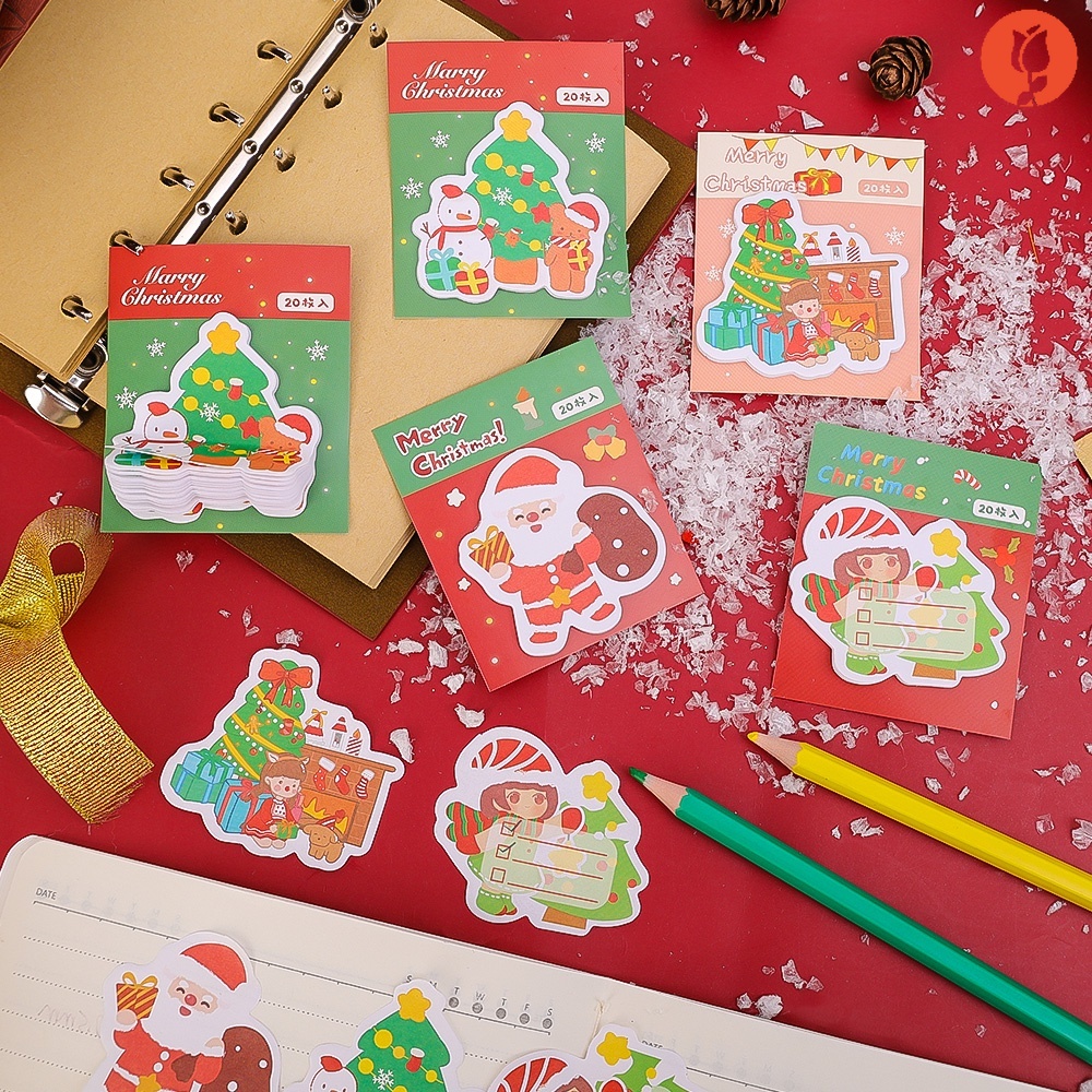 Cute Student Message Book Sticky Notes / Cute Christmas Pattern Sticky ...