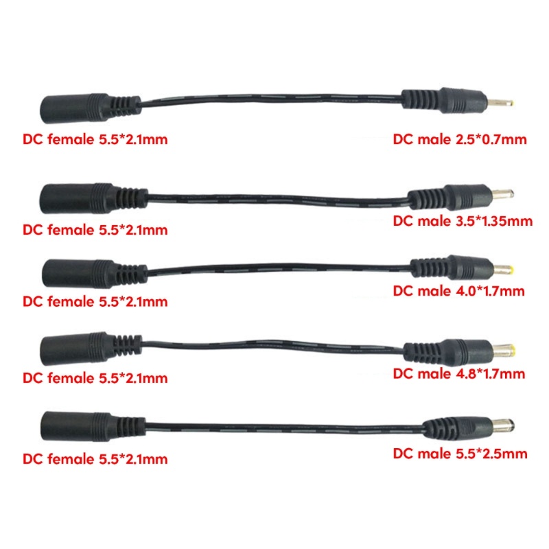 R* 5V 9V 12V DC5 5x2 1mm Female to 5 Types DC Male Connector Adapter ...