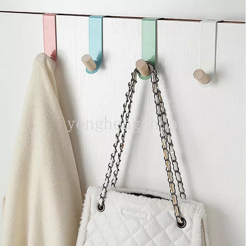 Creative Iron Wood Door Back Hook Clothes Hanger Kitchen Cabinet ...
