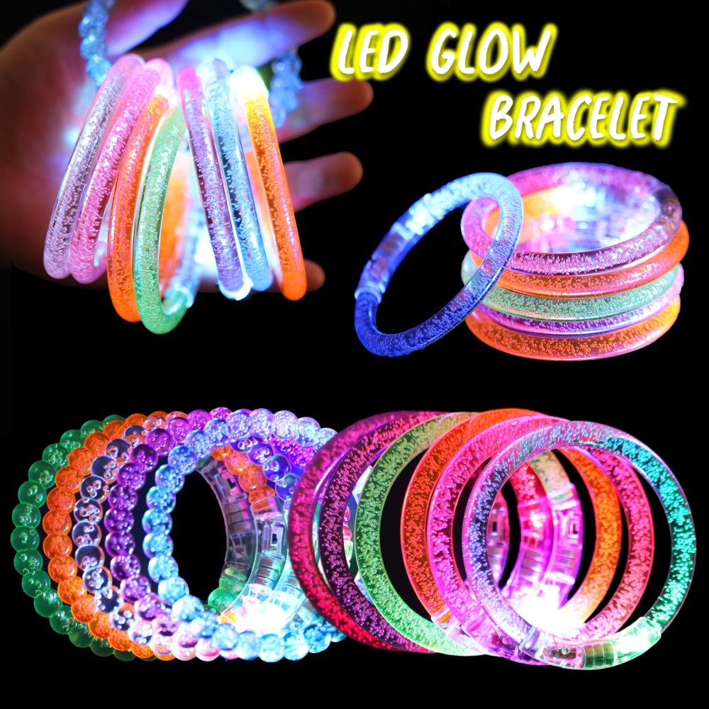 Led Glowing Bangles Bubble Bracelet Bar Concert Cheer Props Happy ...
