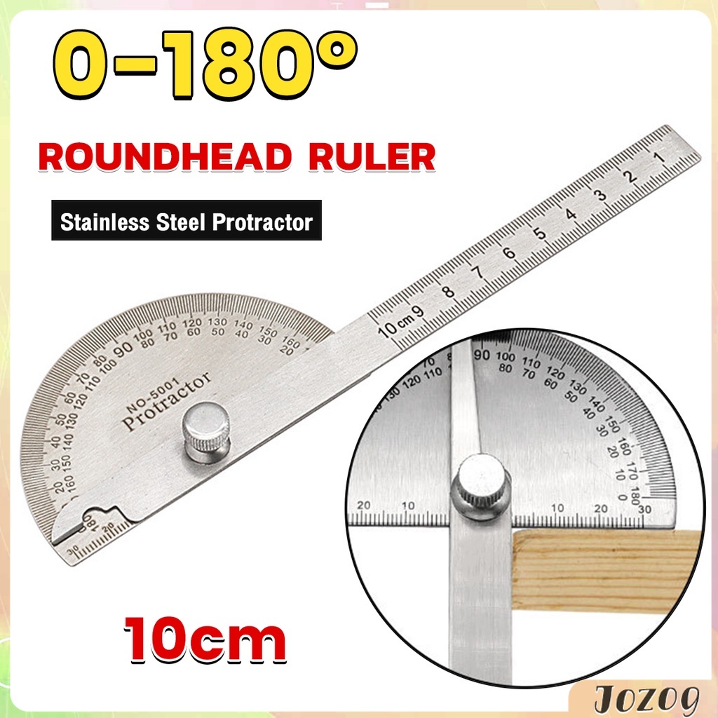 JOg. Stainless Steel Protractor Adjustable Roundhead Ruler 180 Degree ...