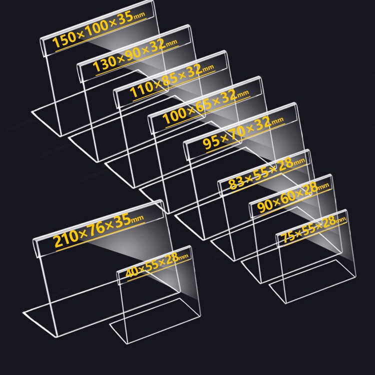【COD】10pcs Acrylic Clear Sign Label Display Holder Price Card Tag Stand ...