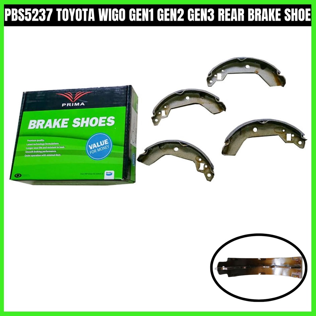 PBS5237 TOYOTA WIGO GEN1 GEN2 GEN3 REAR BRAKE SHOE ORIGINAL PRIMA ...