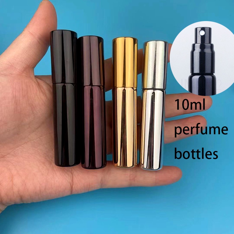 10ML Portable UV Glass Refillable Perfume Bottle With Aluminum Atomizer ...