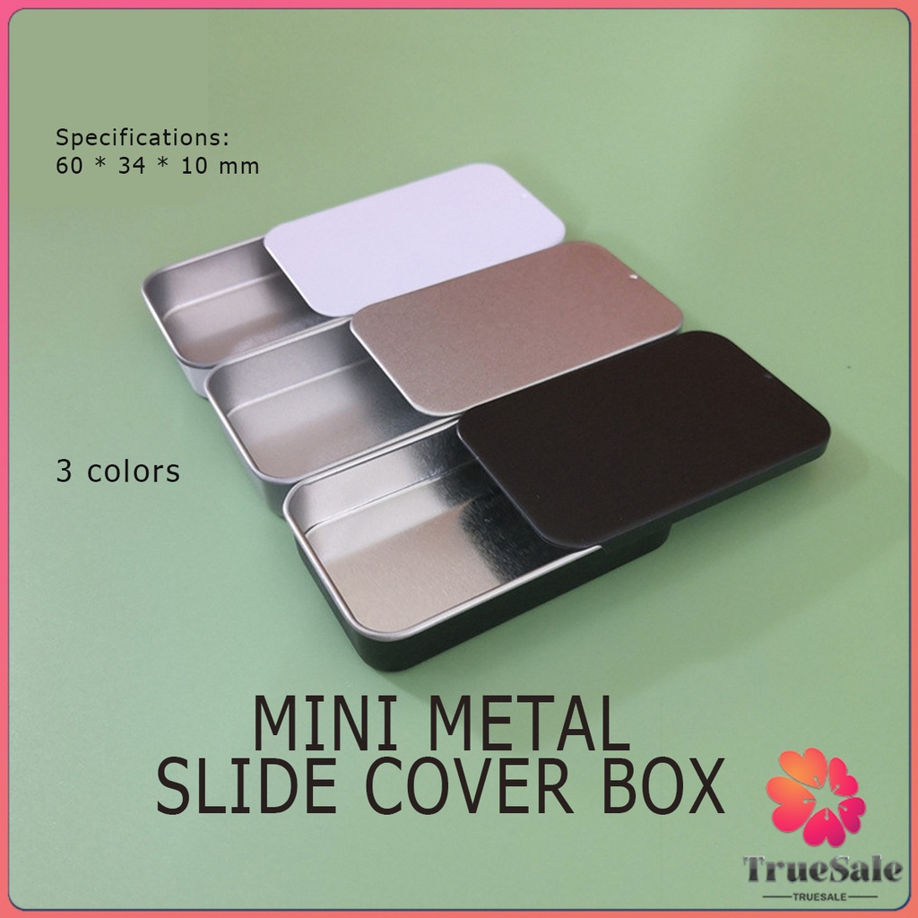 TRUESALE Mini Metal Slide Cover Box for Pill Candy Storage Tin Boxes ...