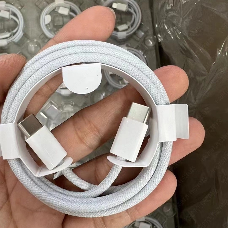 Dual type-C Woven Charge Cable For iPhone 15 Pro Max Plus Type C 20W PD ...