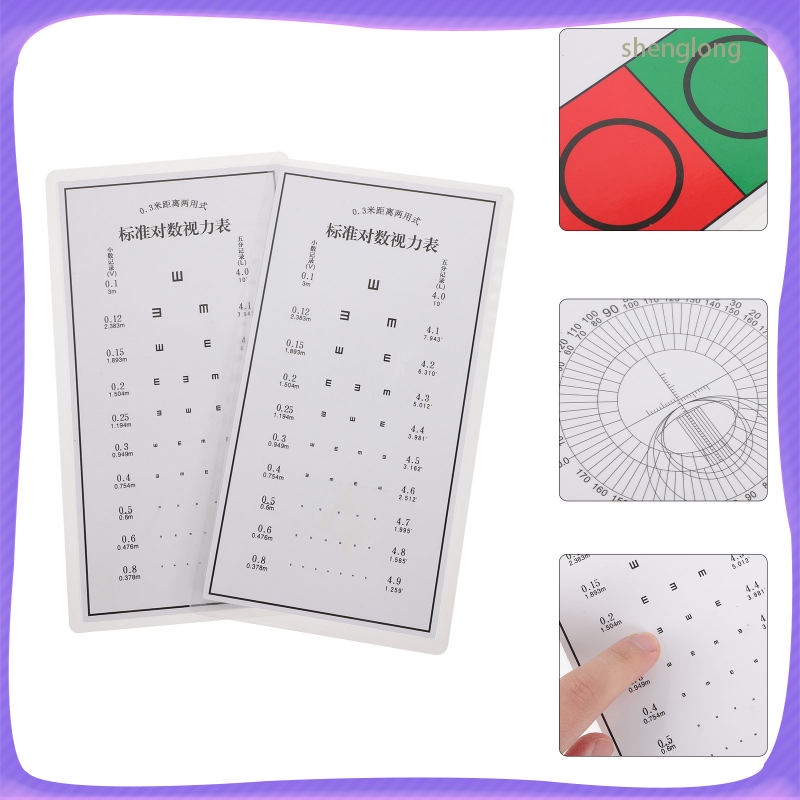 2 Pcs Standard Eye Chart Exam Mini Visual Examination Kids Testing ...