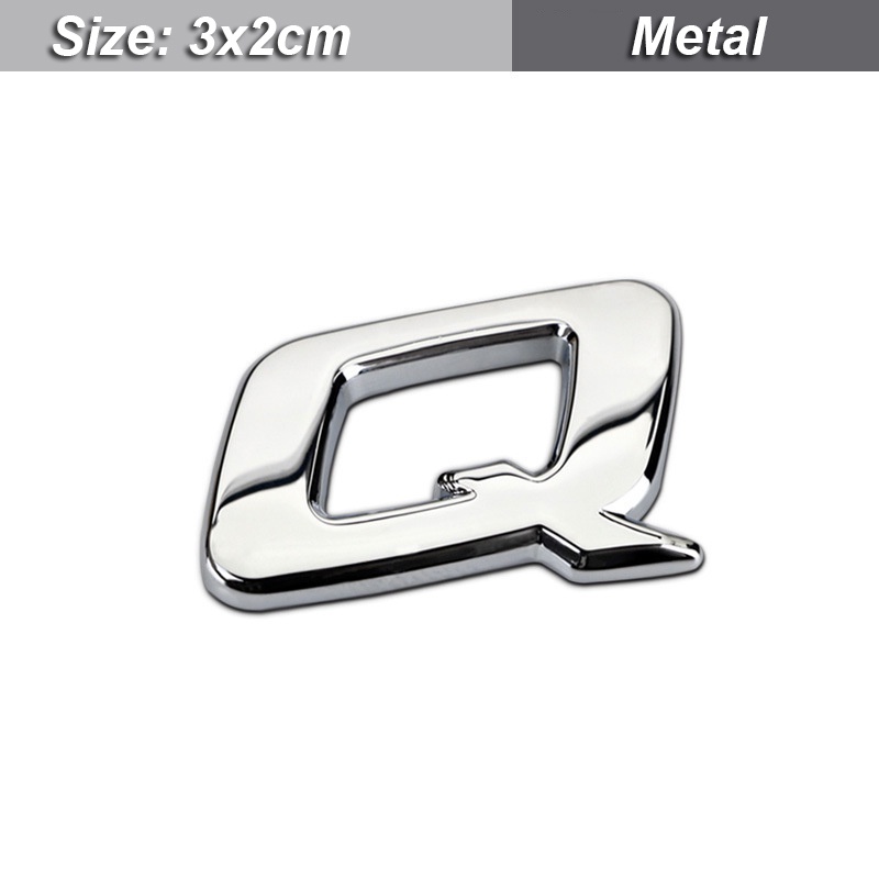 1 Piece Metal Letter Q Logo Car Tail Displacement Emblem Auto Rear ...