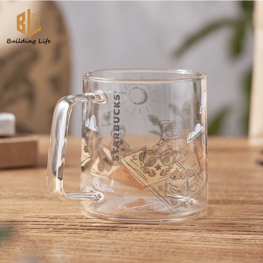 Starbucks Cup 473ml Coffee Passion Print Glass Cup Office Home ...