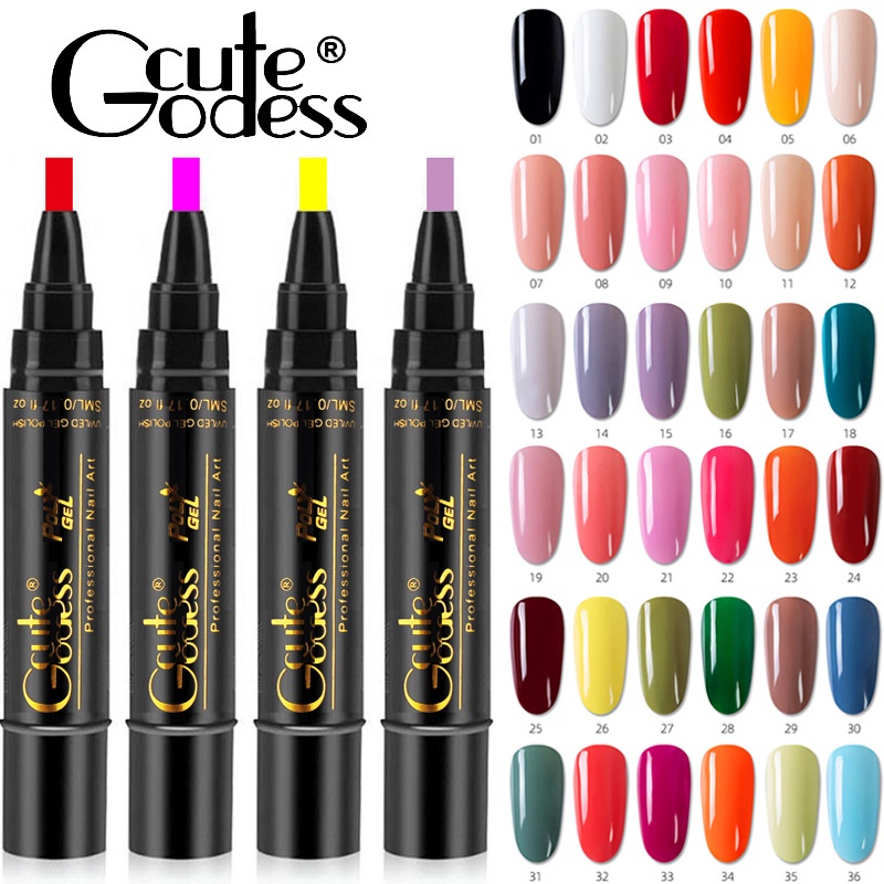 Gel Nail Polish Pen 24 Colors One Step Hybrid Base Special Varnish ...