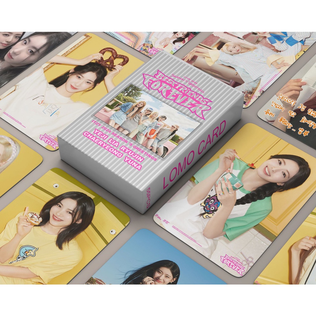 55pcs ITZY Lomo Cards Album BEST FRIENDS FOREVER 2024 SEASON'S GREETING Sugar-holic Photocards ...
