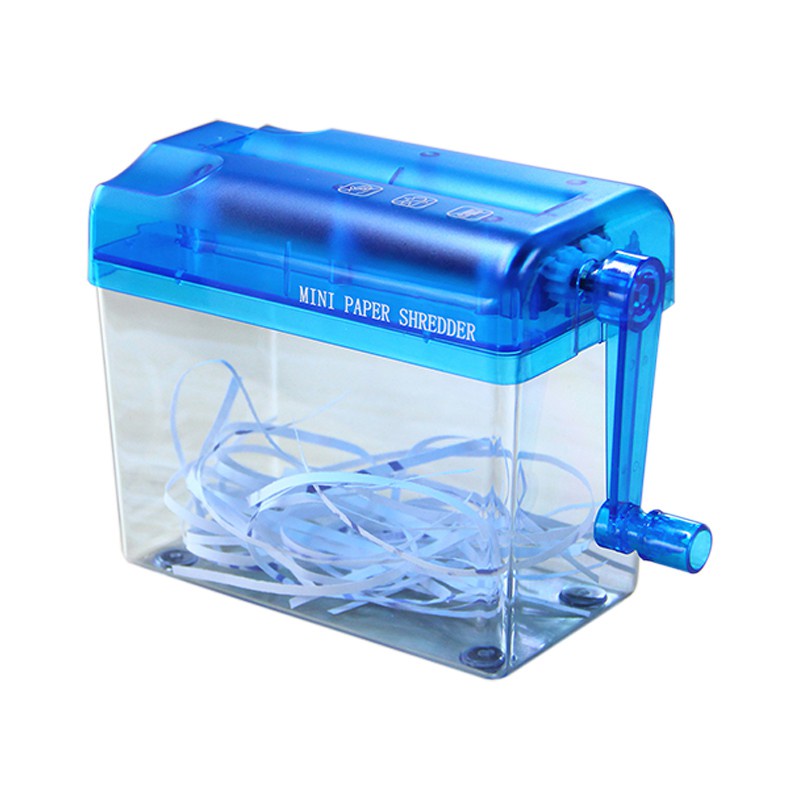 In Stock】A6 Mini Blue Manual Shredder Crusher Destroyer Paper Documents ...